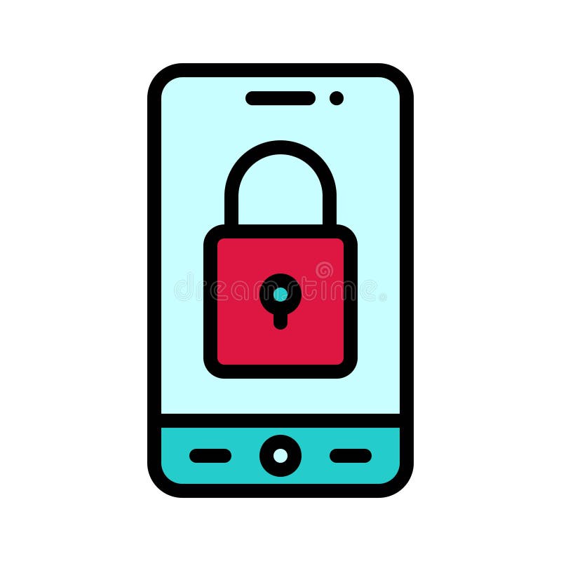 Security App Icon, Mobile Application Vector Illustration Stock Vector ...