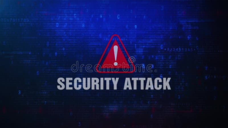 Security Attack Alert Warning Error Message Blinking On Screen Stock Video Video Of Access