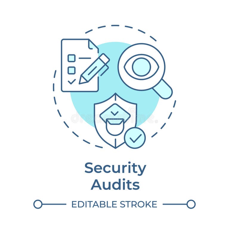 Security Audits Soft Blue Concept Icon Stock Illustration ...