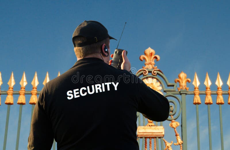 Back of a security guard stock image. Image of single - 24803795