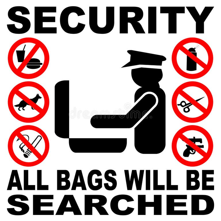 Security bag search sign stock vector. Illustration of security - 7143298