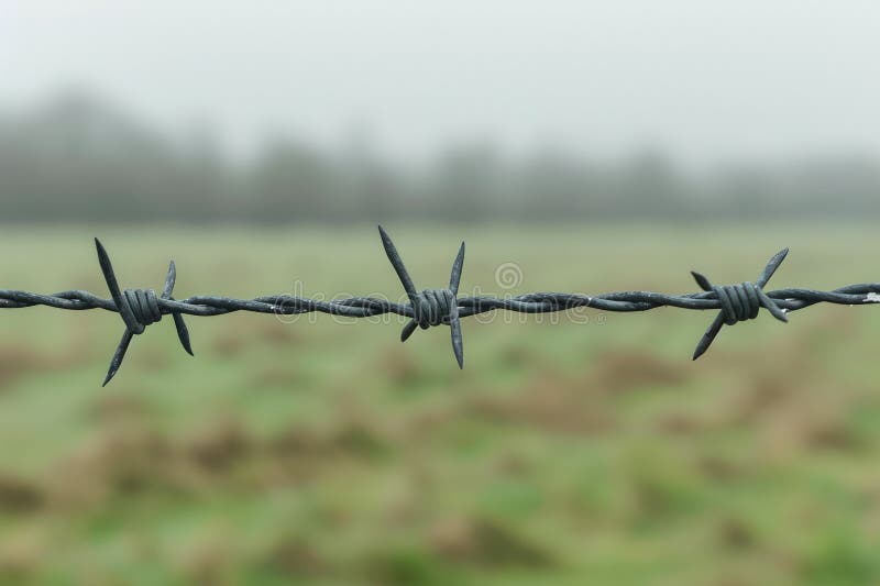 Security Barrier: Close-up of Military Base Border. Stock Illustration ...
