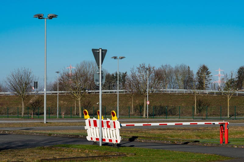 Security Barrier at an Empty Parking Area during Clear Weather Stock ...