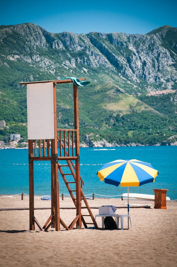 Security on beach stock photo. Image of sand, wood, swimming - 25393058