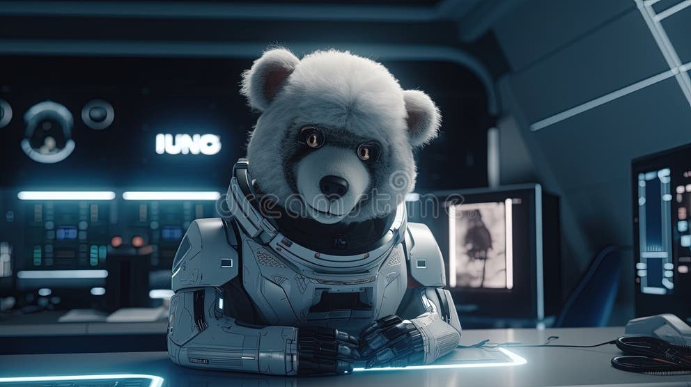 Security Bear, Digital Art Illustration, Generative AI Stock ...