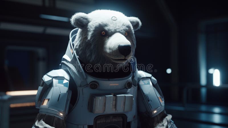 Security Bear, Digital Art Illustration, Generative AI Stock ...