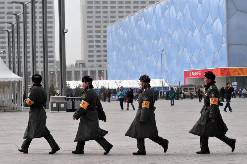 Security in Beijing National Aquatics Center Editorial Photography ...