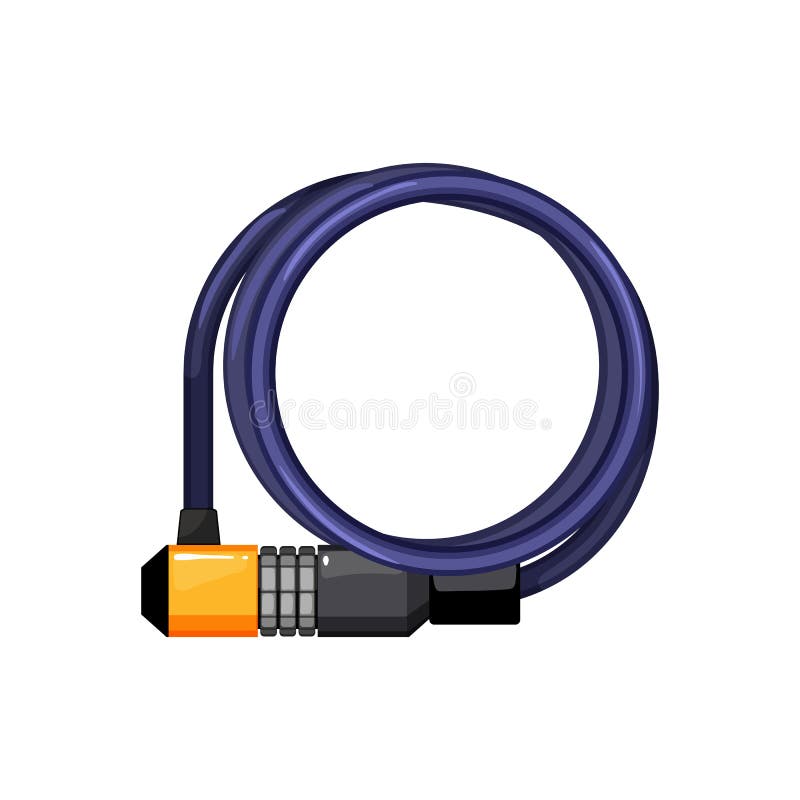 Security Bicycle Lock Cartoon Vector Illustration Stock Illustration ...