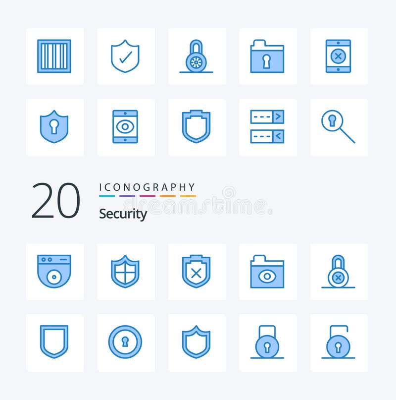 20 Security Blue Color Icon Pack Like Prison Criminal Warning ...