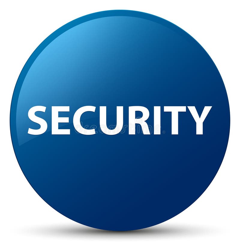 Security blue round button stock illustration. Illustration of secure ...