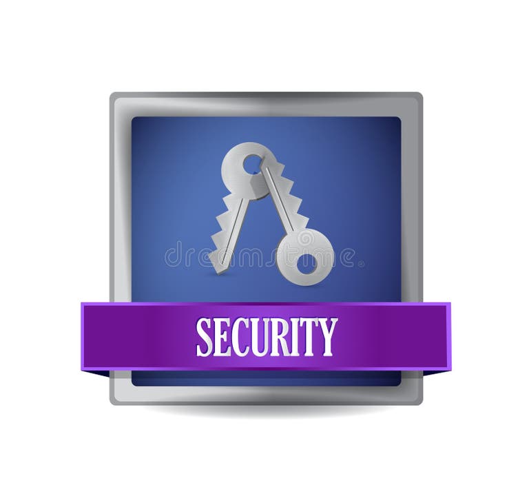 Security Blue Square Button Illustration Stock Illustration ...