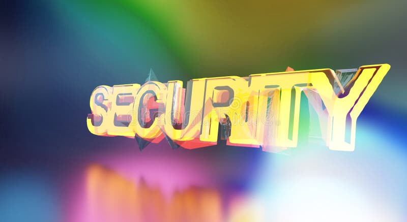 Security Bold Light Text 3d-illustration Background Stock Illustration ...