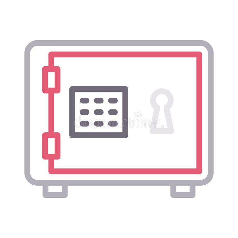 Security Box Colour Line Vector Icon Stock Illustration - Illustration ...