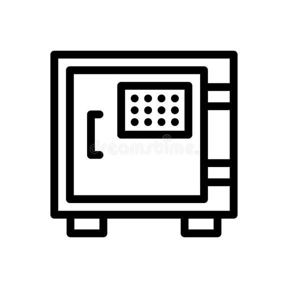 Security Box Vector Thin Line Icon Stock Vector - Illustration of ...