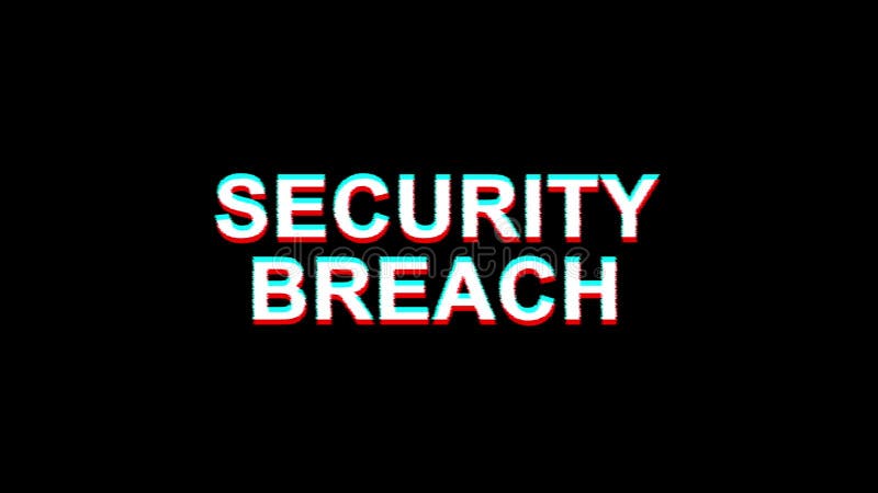 Security Breach Warning Text with Glitch Effect Stock Video - Video of ...