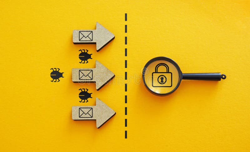 Security Breach and Hacker Attack Concept. Malware Icons are Hiding ...