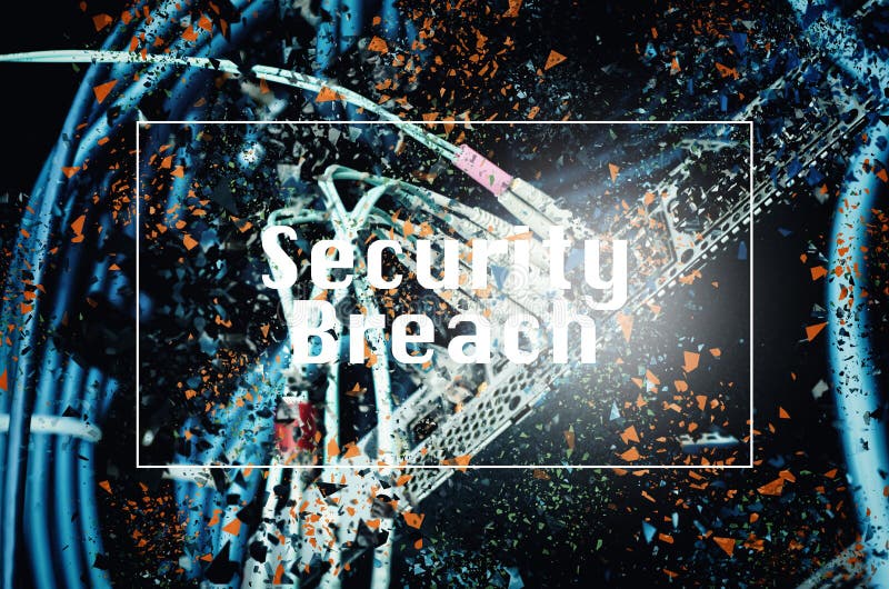 DATA BREACH Word Over Abstract Shattered Effect Background Stock Photo ...