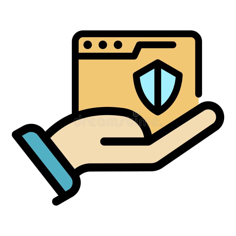 Security Browser Icon Color Outline Vector Stock Vector - Illustration ...