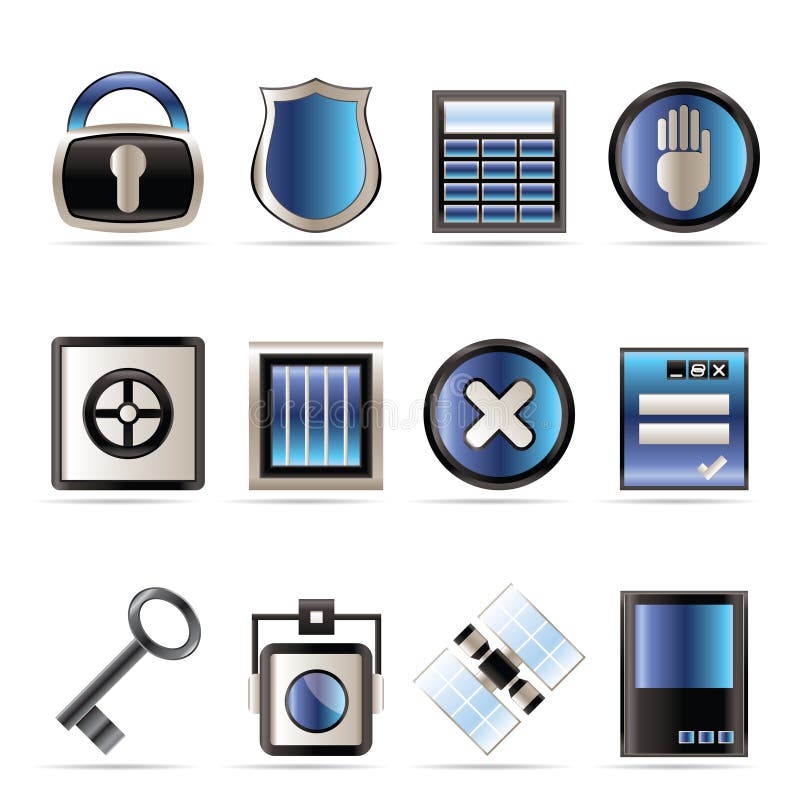 Security and Business Icons Stock Vector - Illustration of bars ...