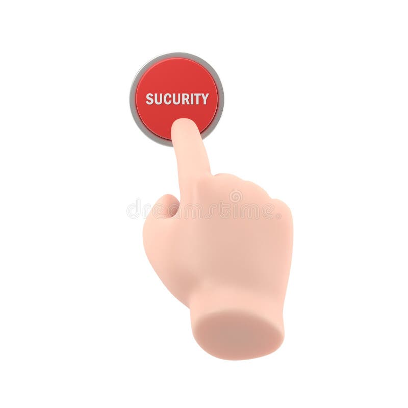 Security Button. Hand Pressing Red Button. Push Finger. 3d Illustration ... Security Button. Hand Pressing Red Button. Push Finger. 3d Illustration ...