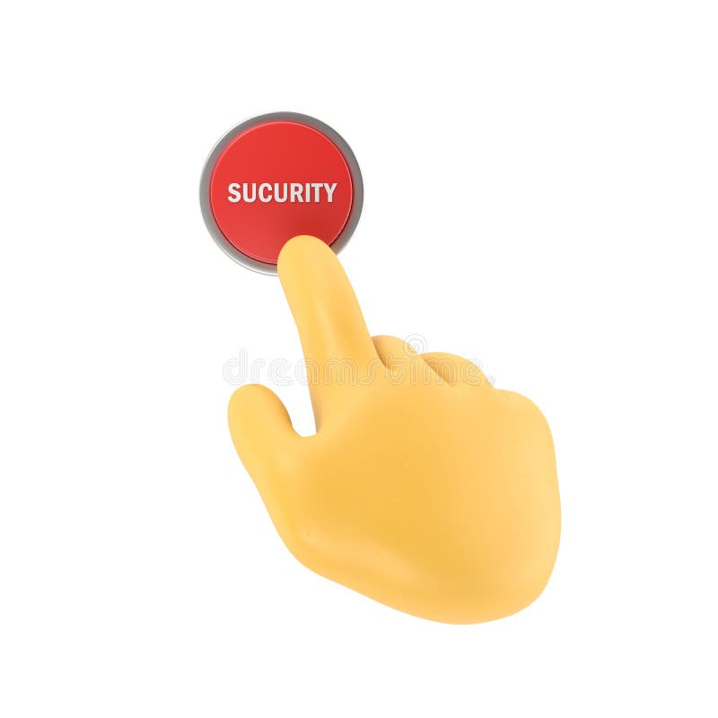 Security Button. Hand Pressing Red Button. Push Finger. 3d Illustration ... Security Button. Hand Pressing Red Button. Push Finger. 3d Illustration ...