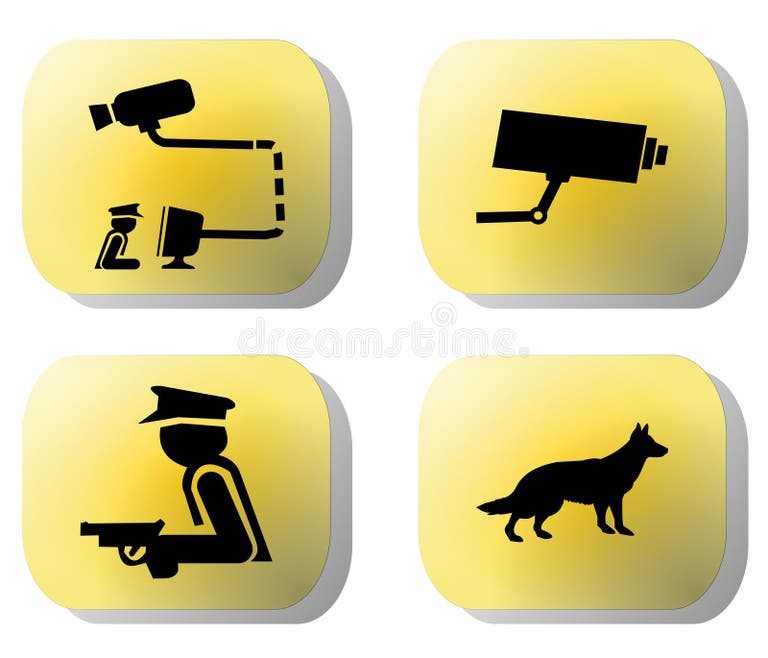 Security buttons stock illustration. Illustration of cctv - 6092493