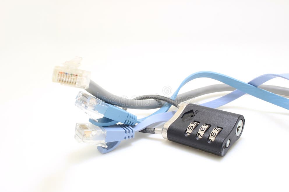 It Security Cable Close Up. Cyber Online Security Stock Photo - Image ...