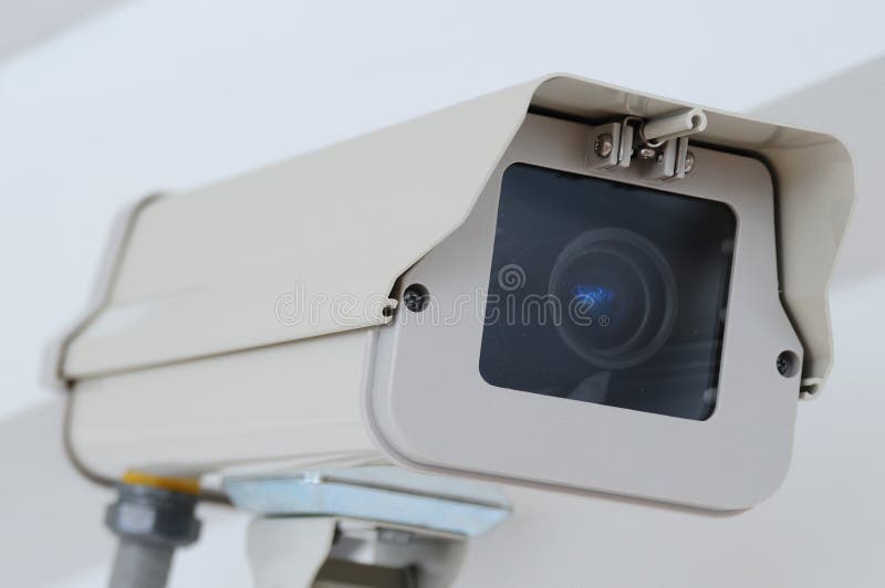 The CCTV Security Camera Operating in Home. Stock Image - Image of roof ...