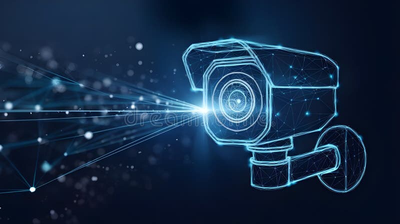 Security Camera Abstract Blue Lights Technology Network Background ...