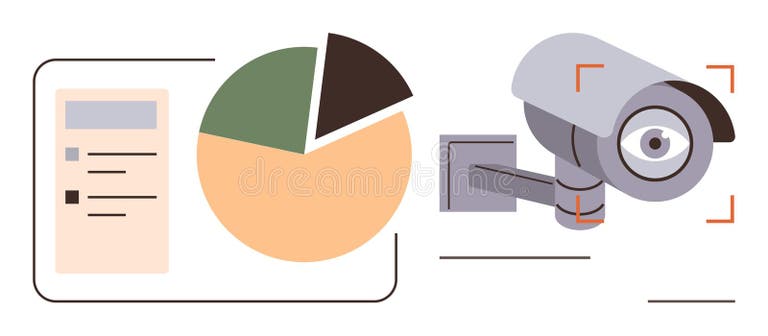 Security Camera and Analytics Dashboard Highlighting Data Monitoring ...