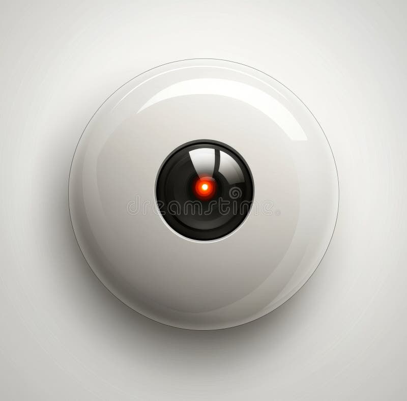 A Security Camera with an Antenna and Red Lights, Capturing and ...