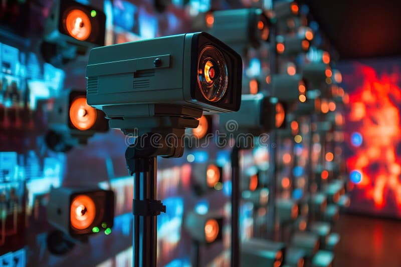 Security Camera Array Wall Surveillance System Stock Photos - Free ...