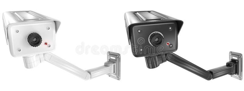 Security Camera Black and White Stock Illustration - Illustration of ...