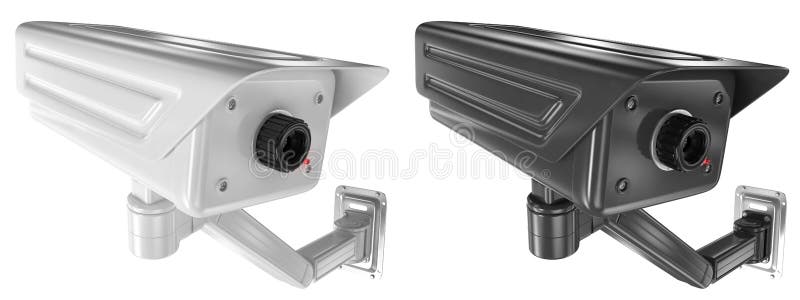 Security Camera Black and White Stock Illustration - Illustration of ...