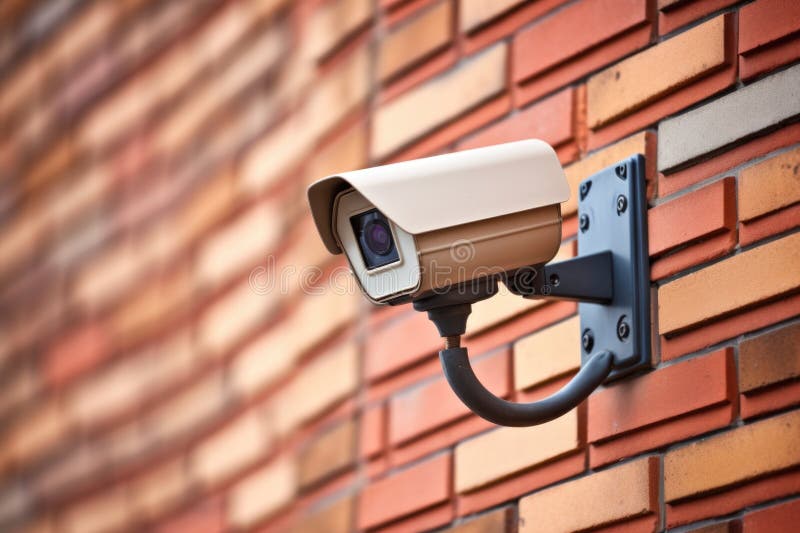 Security Camera on a Brick Wall, in Focus Stock Photo - Image of brick ...