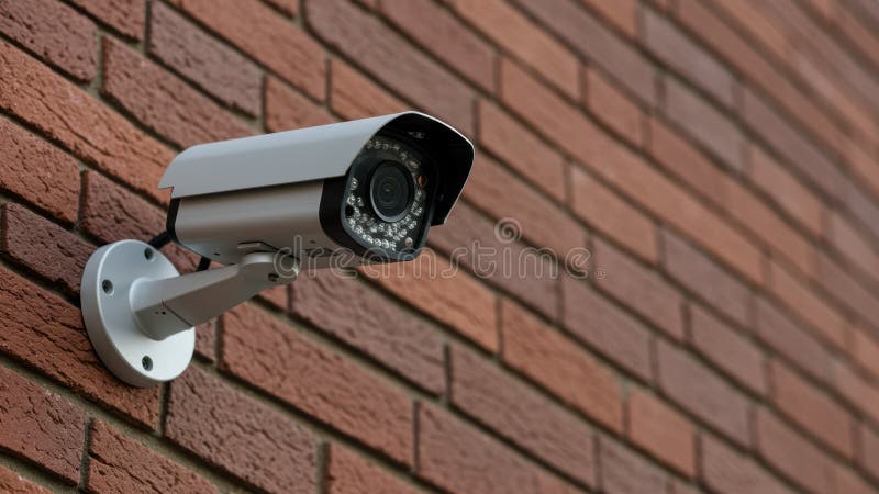 Security Camera on Brick Wall Stock Photo - Image of prevention, lens ...
