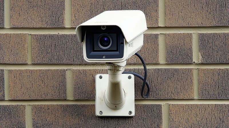 Security Camera on Brick Wall. Surveillance Technology Concept Stock ...