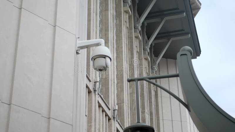 A Security Camera Installed on a Wooden Pole, Suitable for Surveillance ...