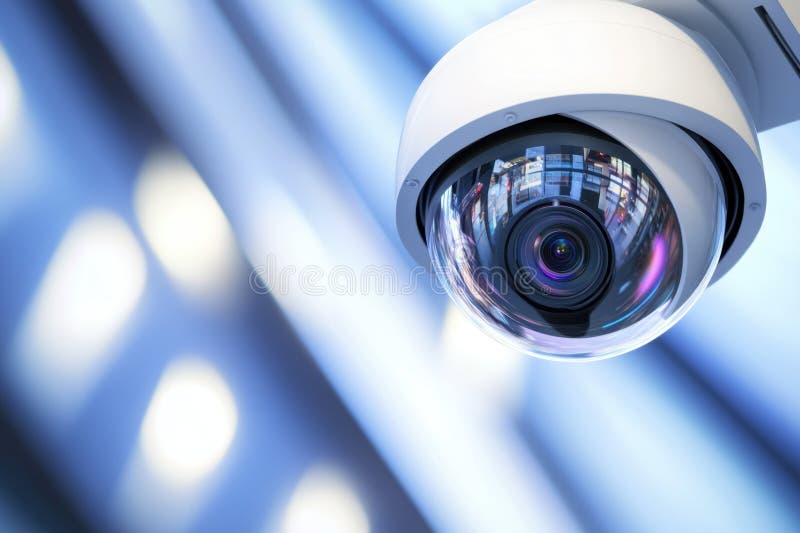 Security Camera Capturing Activity Modern Urban Environment Stock ...