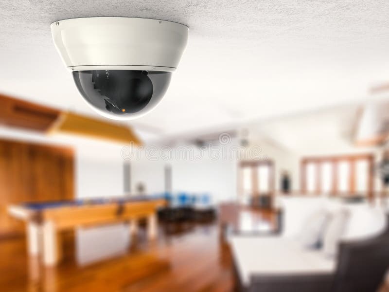 Security Camera or Cctv Camera on Ceiling Stock Image - Image of ...