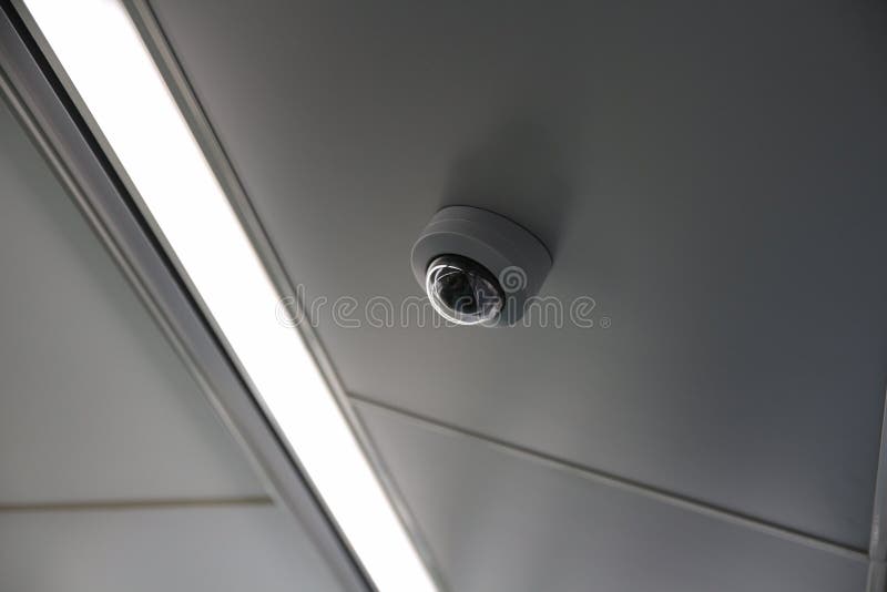 Security Camera or Cctv Camera on Ceiling Stock Image - Image of ...