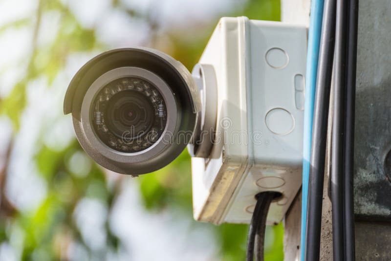 Security Camera CCTV Guard on the Roof. Stock Photo - Image of camera ...