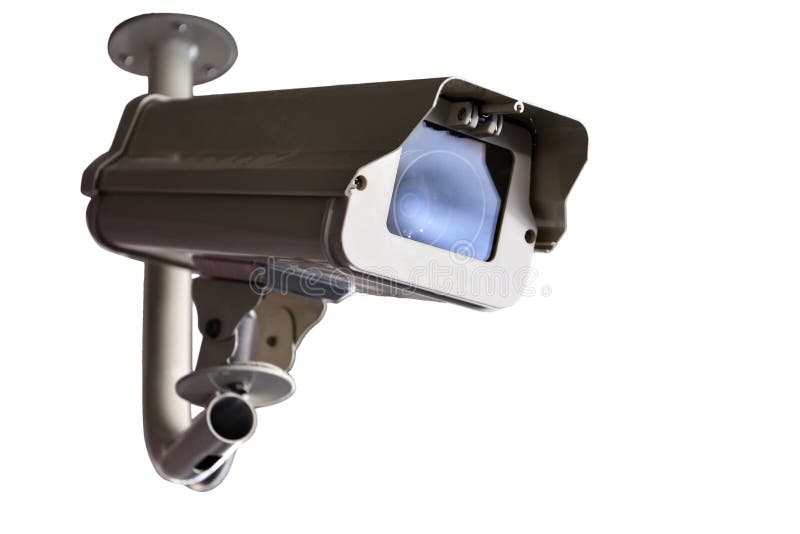 Video Surveillance Cctv Camera, Grey Isolated Large Closeup, Light Grey ...
