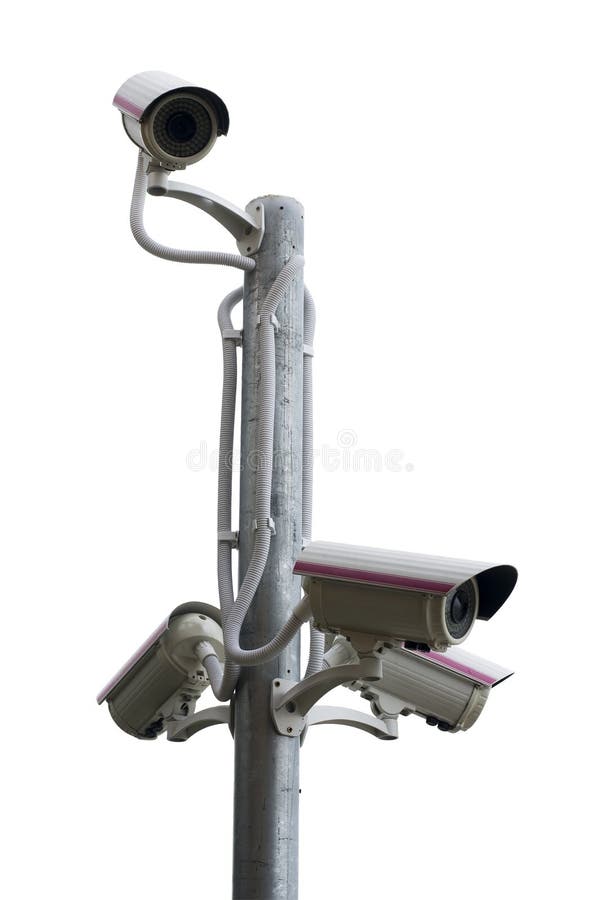 Security Camera,CCTV Isolate White Background with Clipping Path Stock ...