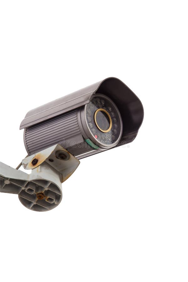 Security Camera CCTV with Isolated White Background Stock Photo - Image ...