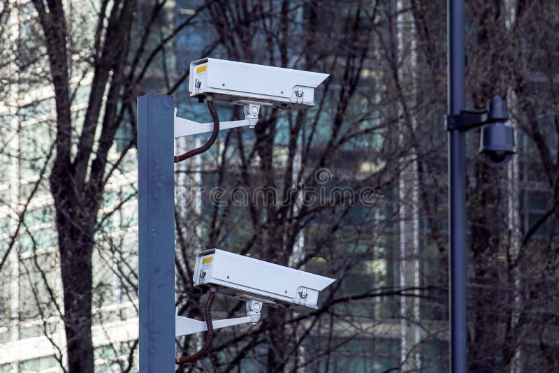 Security Camera, CCTV on Location at Airport Stock Photo - Image of ...