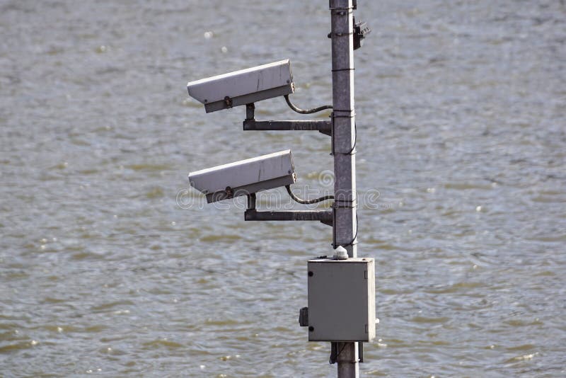 Security Camera, CCTV on Location at Airport Stock Photo - Image of ...