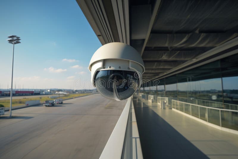 Security Camera, CCTV on Location, Airport. AI Generative Stock ...
