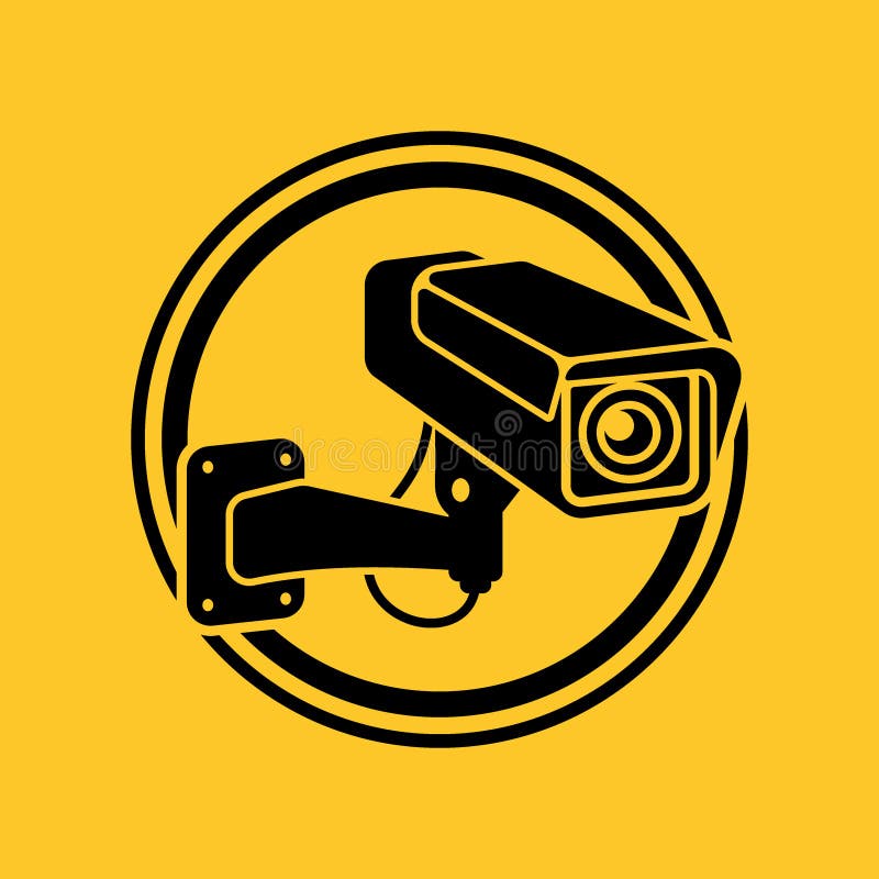 Security Camera, CCTV Operation Vector Round Sign Icon in Black Style ...