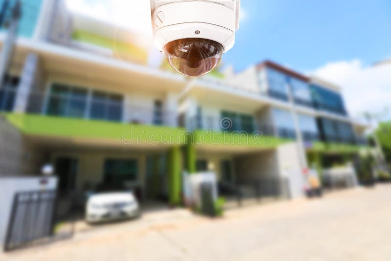 Security Camera or CCTV Private House on the Background. Stock Image ...